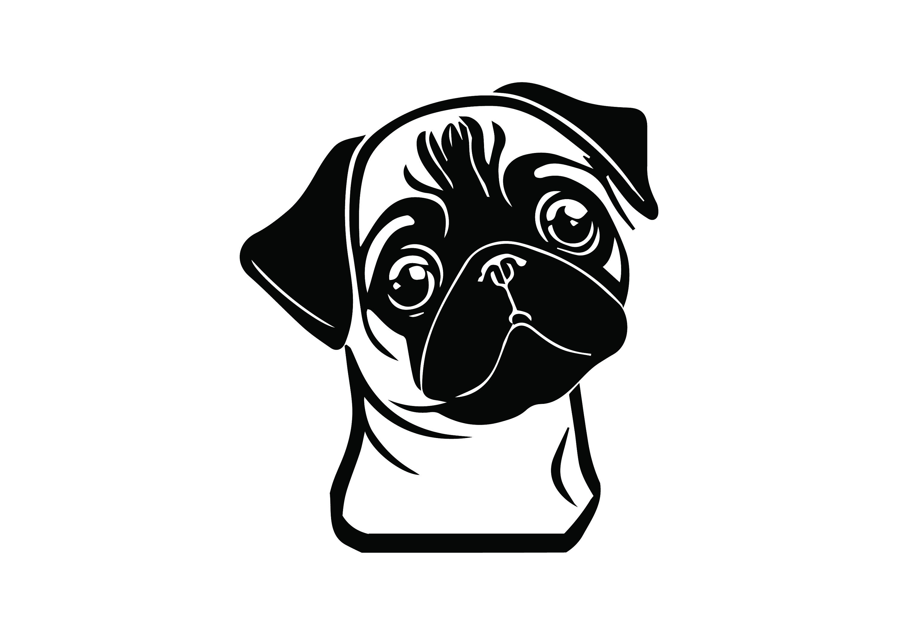 MOPS SVG, MOPS Clipart, Mops-Svg-Dateien für Cricut, Mops Silhouette ...
