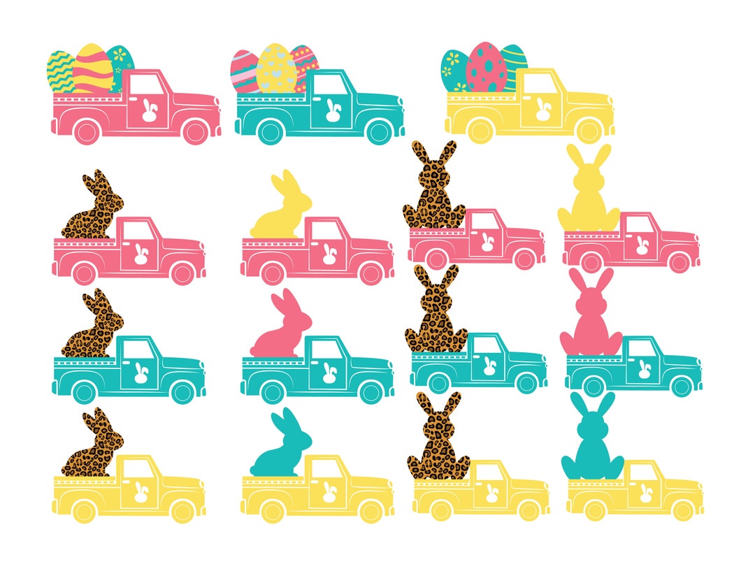 EASTER TRUCK SVG, Easter Clipart, Easter Svg Cut Files for Cricut ...