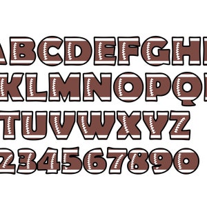 FOOTBALL ALPHABET and Numbers SVG Files, Football Alphabet Clipart ...
