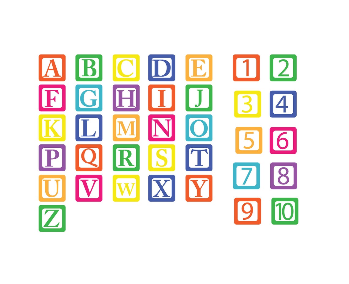 BUILDING BLOCKS SVG File Block Alphabet Svg Files Building | Etsy