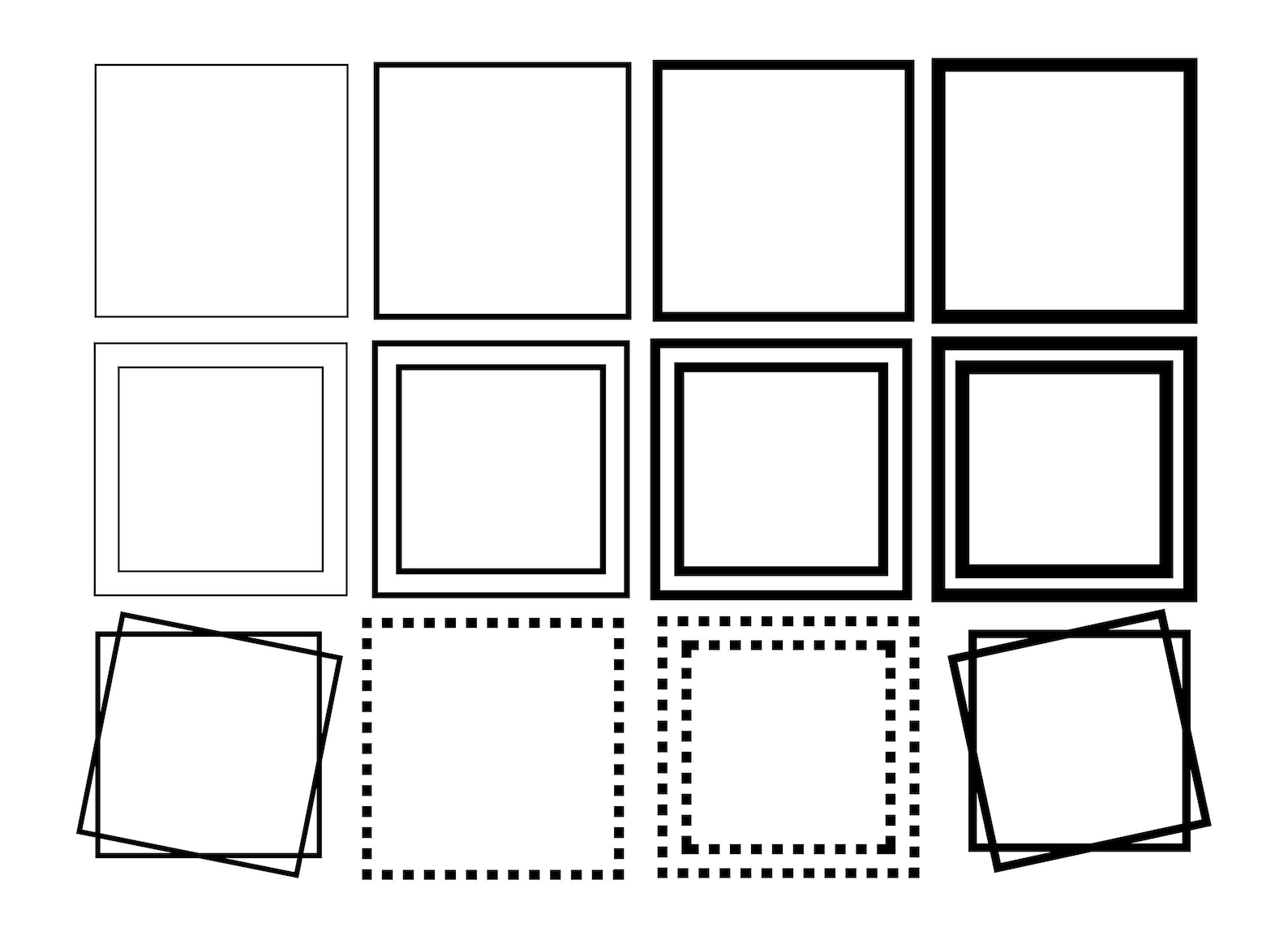 SQUARE FRAMES Diffrent Strokes SVG Square Frame Svg Double - Etsy