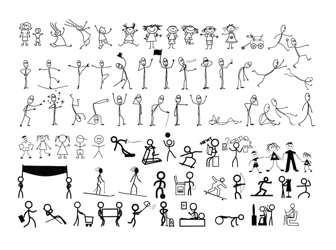 STICK FIGURES SVG Bundle, Stick Family Svg Bundle, Stick Figures ...