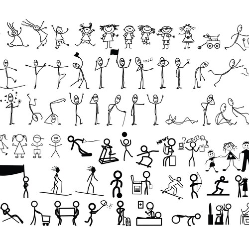 STICK Figures SVG Bundle STICK Family Svg Cut Files Stick - Etsy