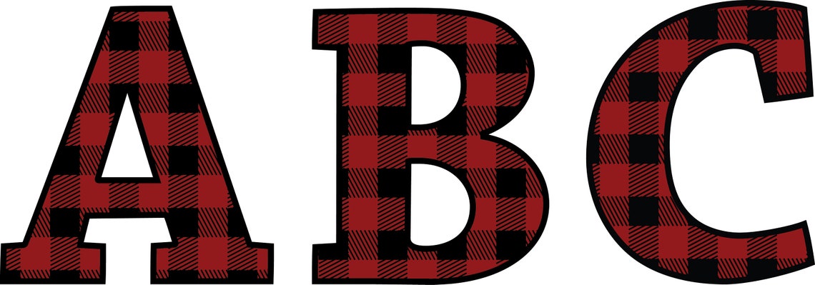 BUFFALO PLAID ALPHABET and Numbers Svg Files Buffalo Plaid - Etsy