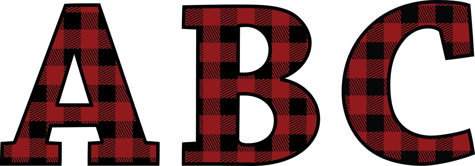BUFFALO PLAID ALPHABET and Numbers Svg Files Buffalo Plaid - Etsy
