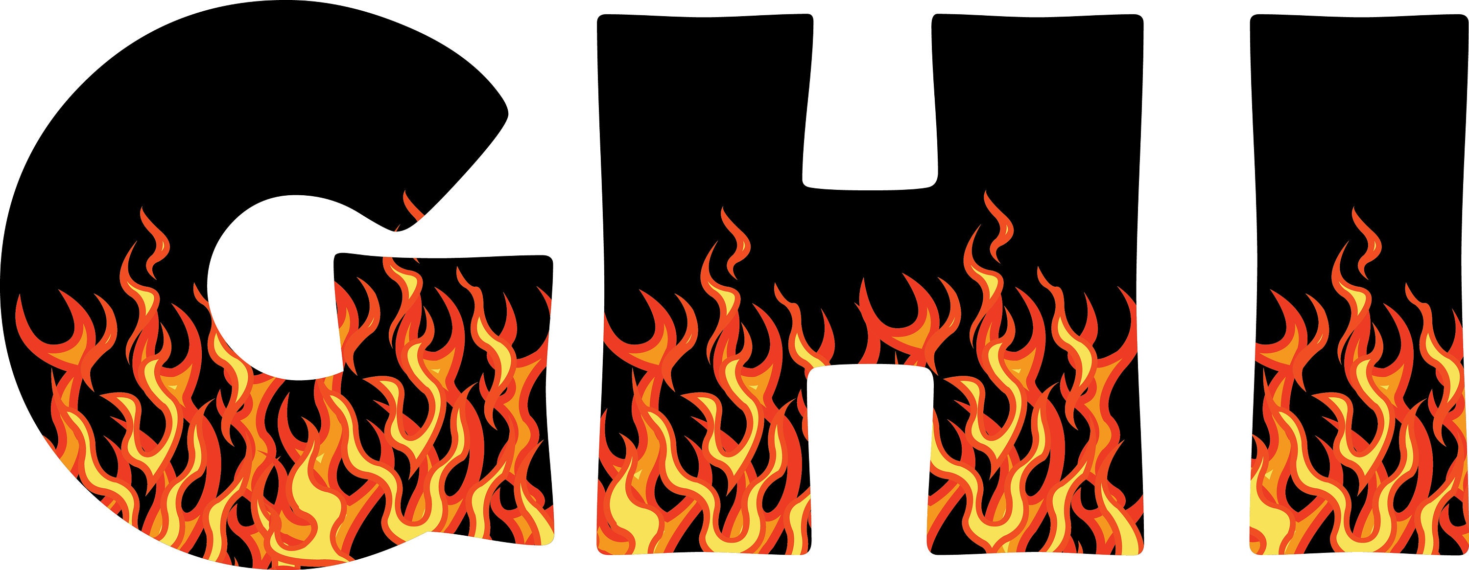 BURNING LETTERS ALPHABET Svg Burning Letters Alphabet | Etsy