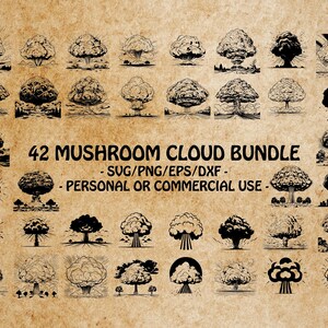 MUSHROOM CLOUD SVG, Atomic Blast Clipart, Fallout Cloud Design Svg ...