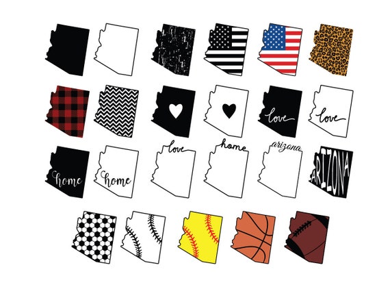 ARIZONA STATE SVG Bundle Arizona State Clipart Arizona State - Etsy