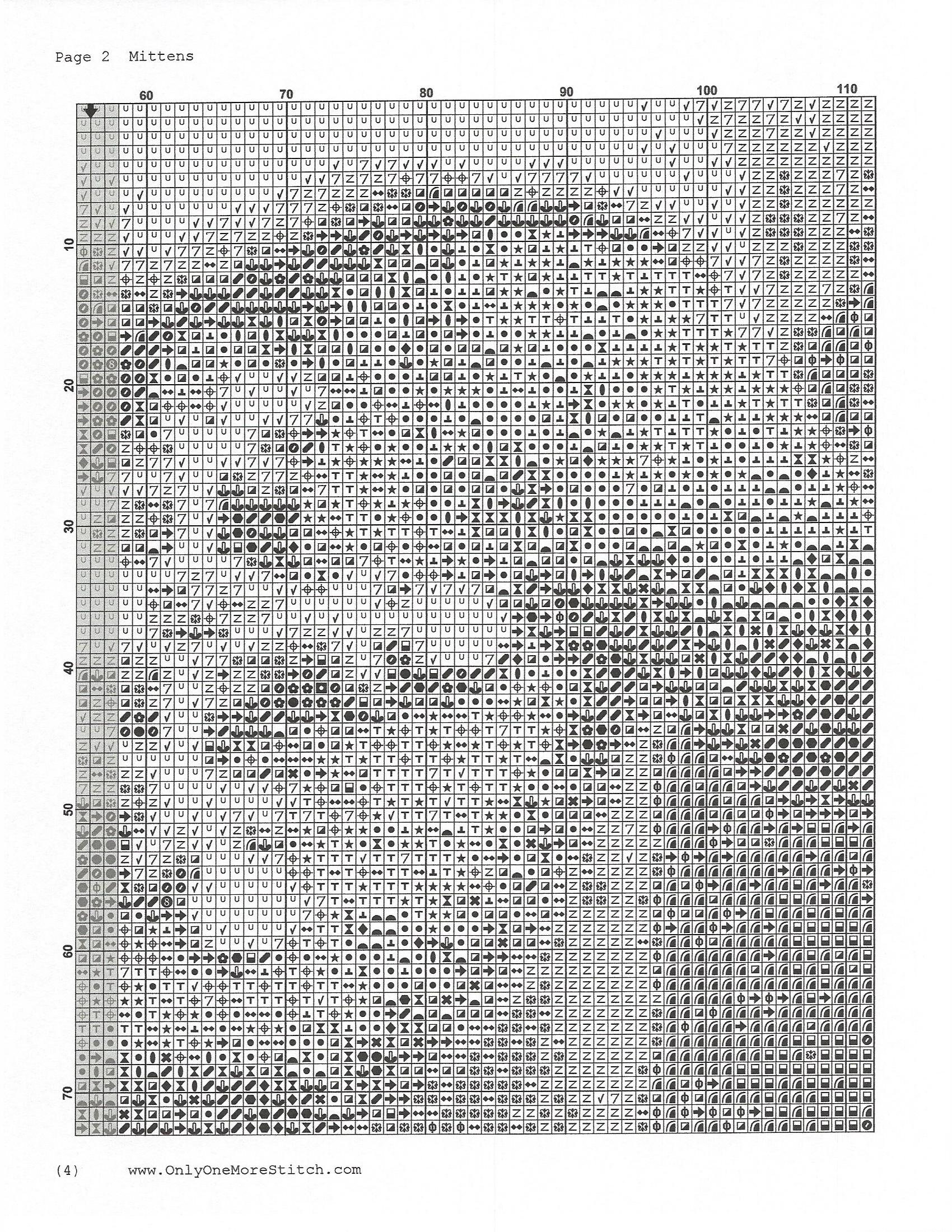 Mittens Counted Cross Stitch Pattern - PDF Download