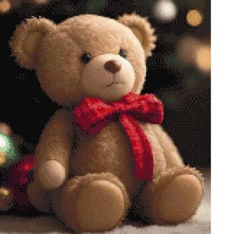 Christmas Teddy Bear Counted Cross Stitch Pattern: Holiday Decor (PDF ...