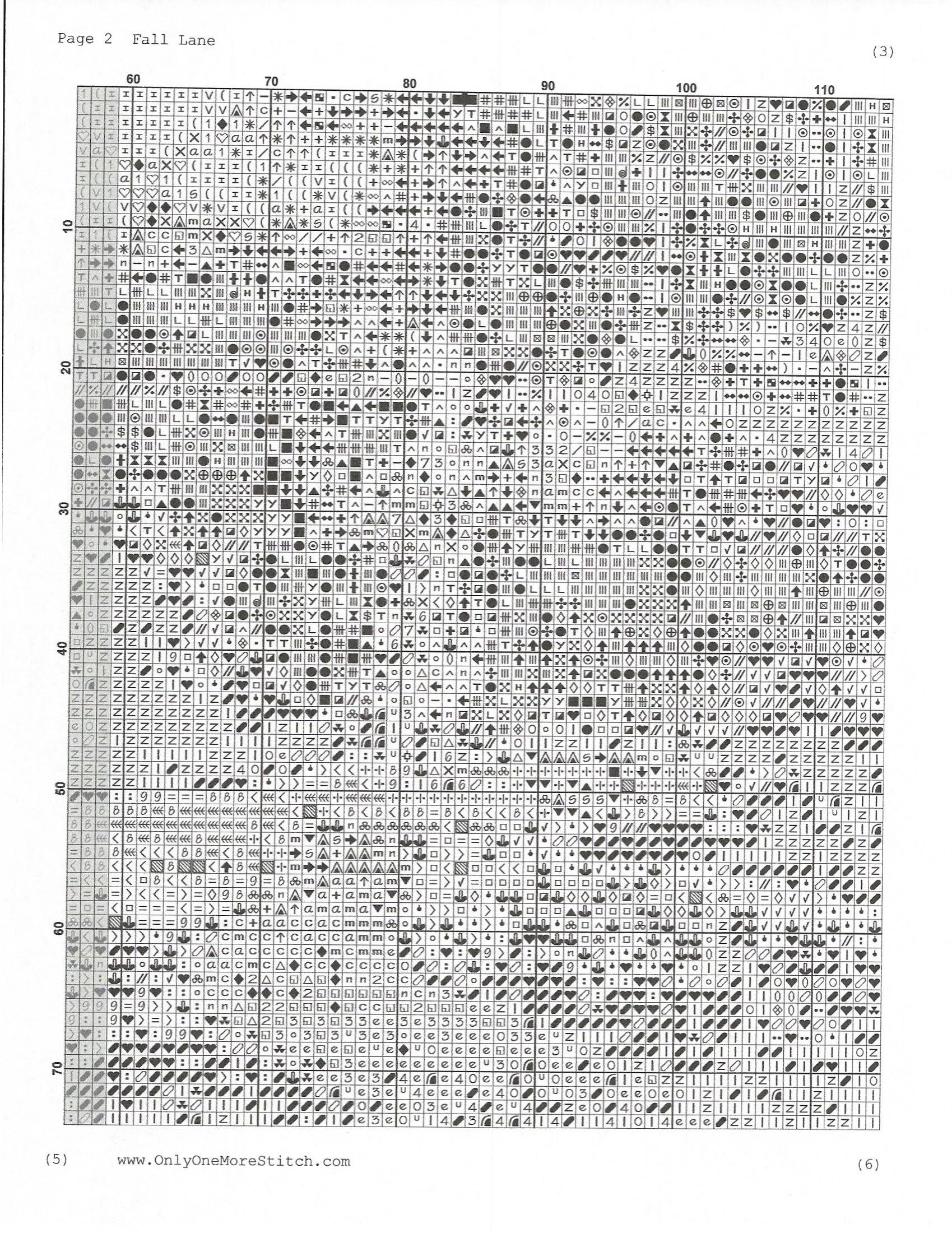 Fall Lane Counted Cross Stitch Pattern - PDF Download