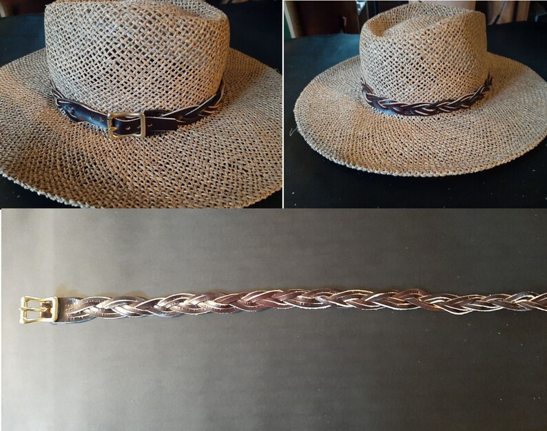 Braided Leather Hatband - Handmade - Etsy