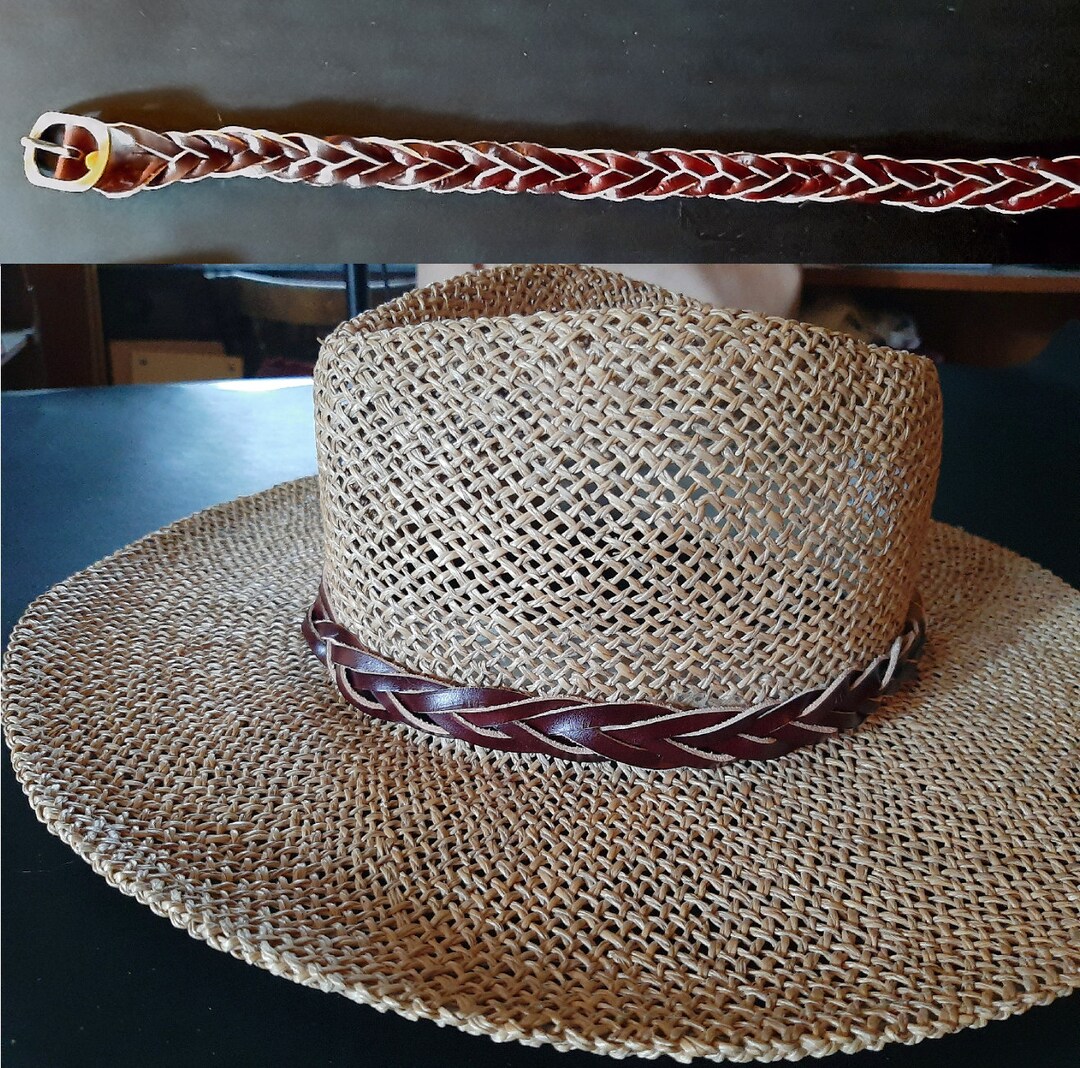 Handmade Leather Hat Band Five Braid Light Weight - Etsy