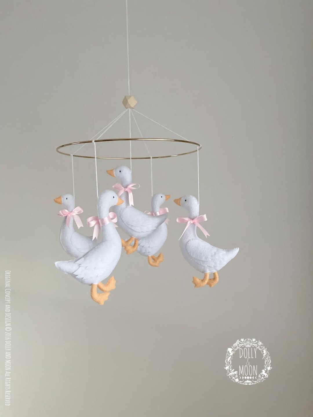 Goose Baby Mobile, Silly Goose Cot Mobile, Baby Girl Gift, Baby Nursery ...