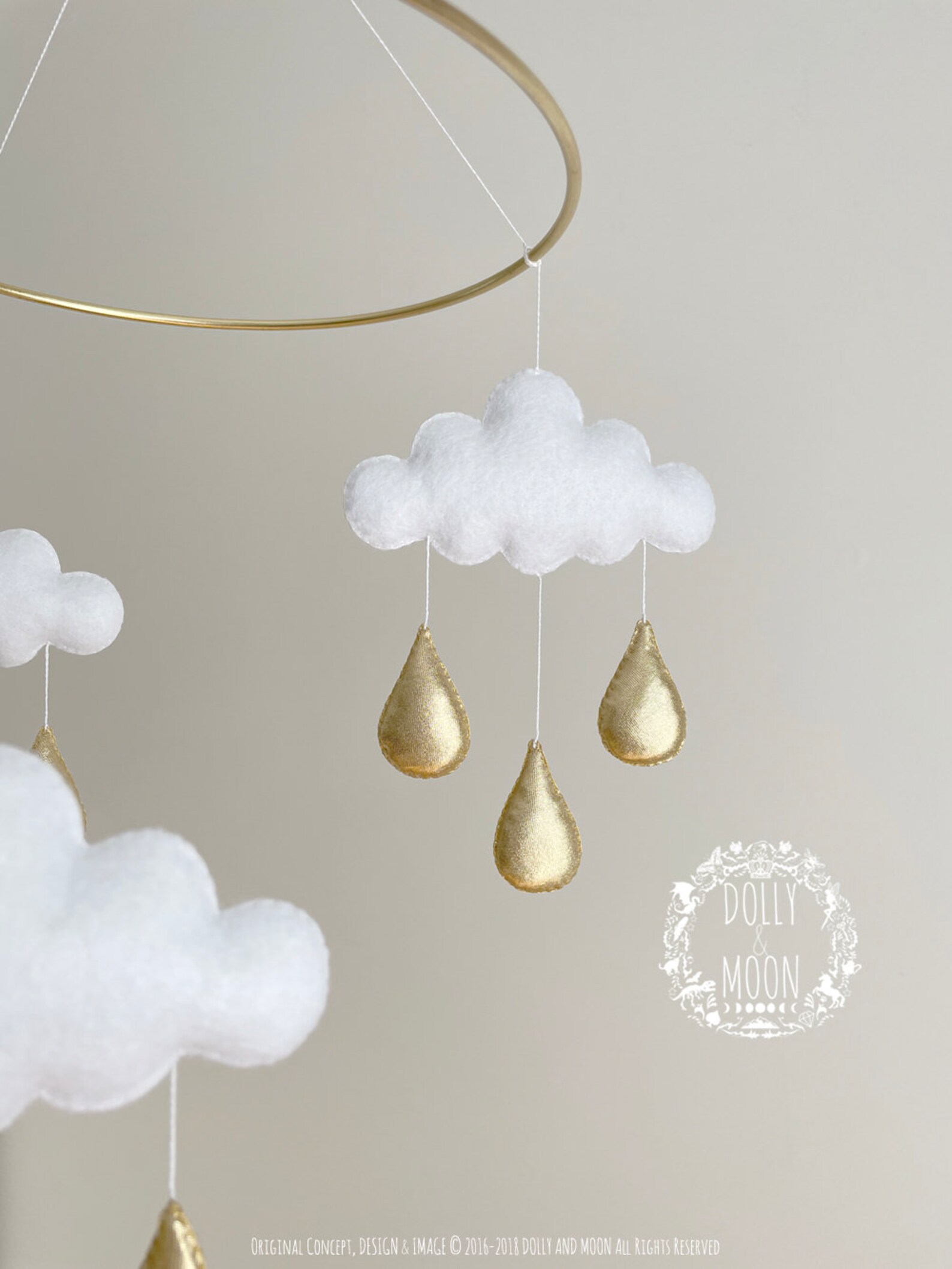 Cloud Baby Mobile Rain Cloud Nursery Crib Mobile Gold Rain - Etsy