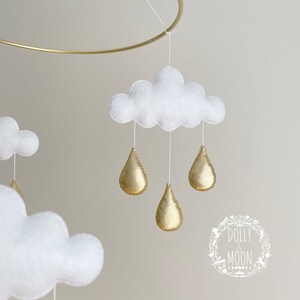 Cloud Baby Mobile Rain Cloud Nursery Crib Mobile Gold Rain - Etsy