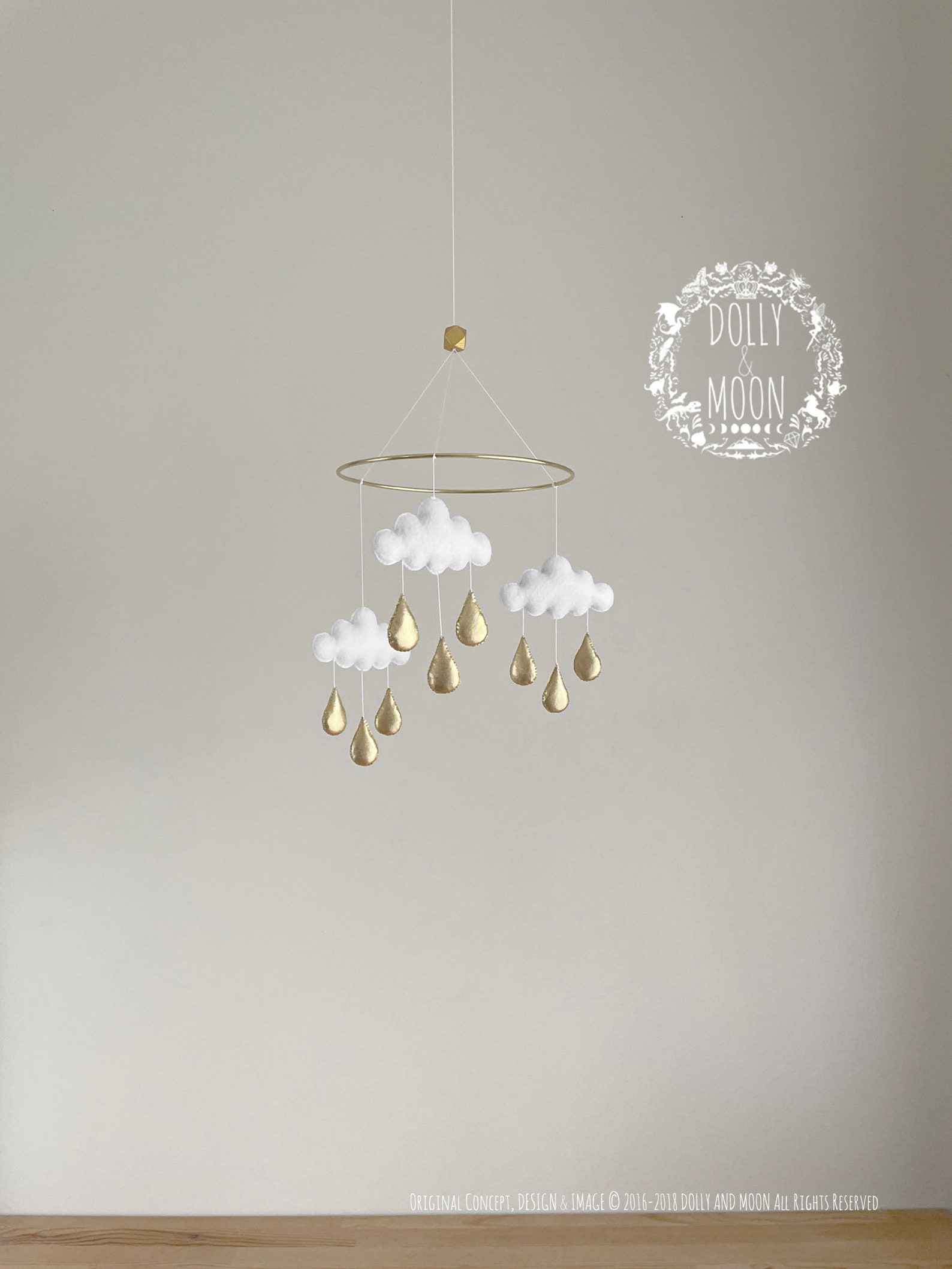 Cloud Baby Mobile Rain Cloud Nursery Crib Mobile Gold Rain - Etsy