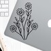 Wild Flower Decal, Hand Drawn Flower Bouquet, MacBook Decal, Laptop ...