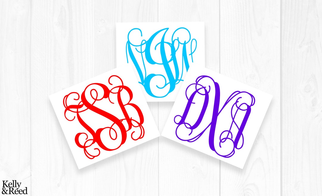 Monogram Decal, Three Letter Monogram Decal, Rambler Decal, Monogram ...