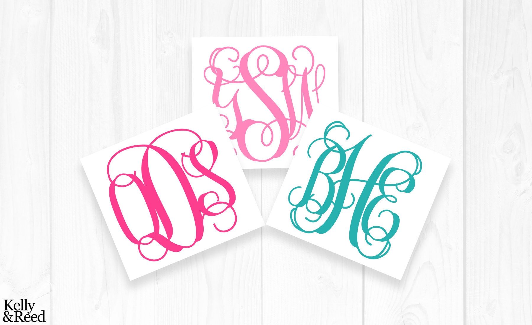 Monogram Decal Three Letter Monogram Decal Rambler Decal - Etsy