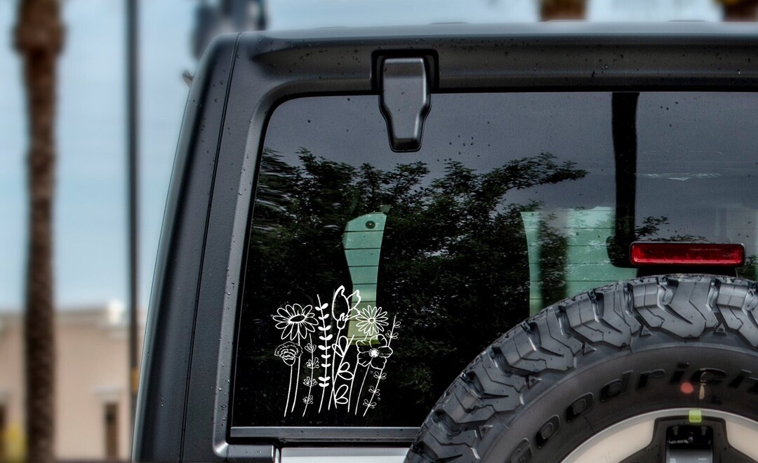 Wildflower Car Decal – Wildflower Decals, Vinyl Sticker for Vehicles ...