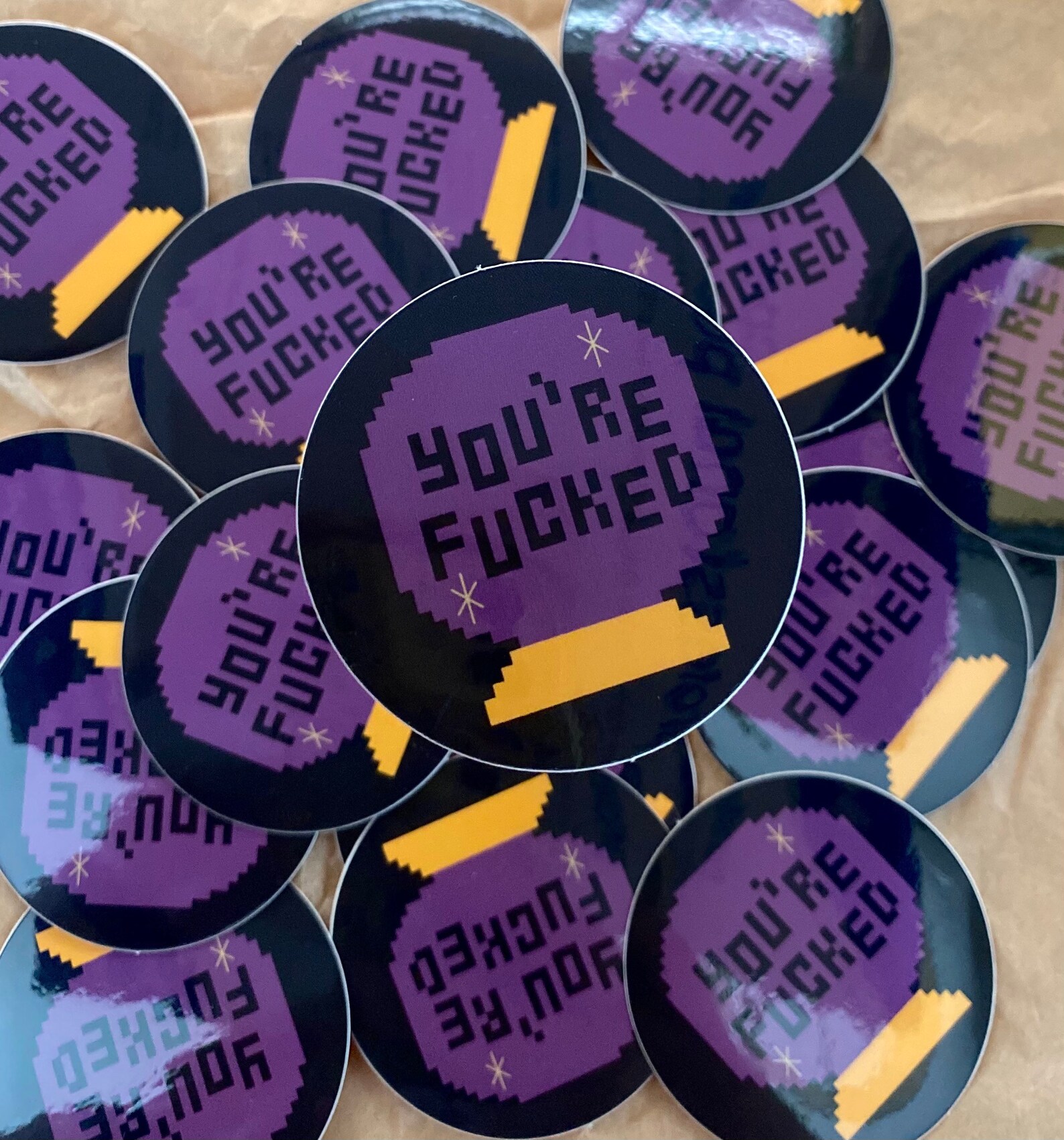 Youre Fucked Cross Stitch Sticker Etsy