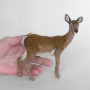 Felted Fawn/needle Felted Fawn/felt Fawn/soft Sculpture/realistic Fawn ...