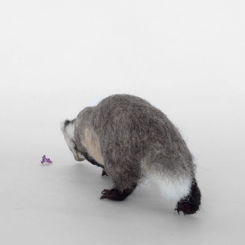 Realistic Needle Felted Badger – Handmade Wool Animal Sculpture ...