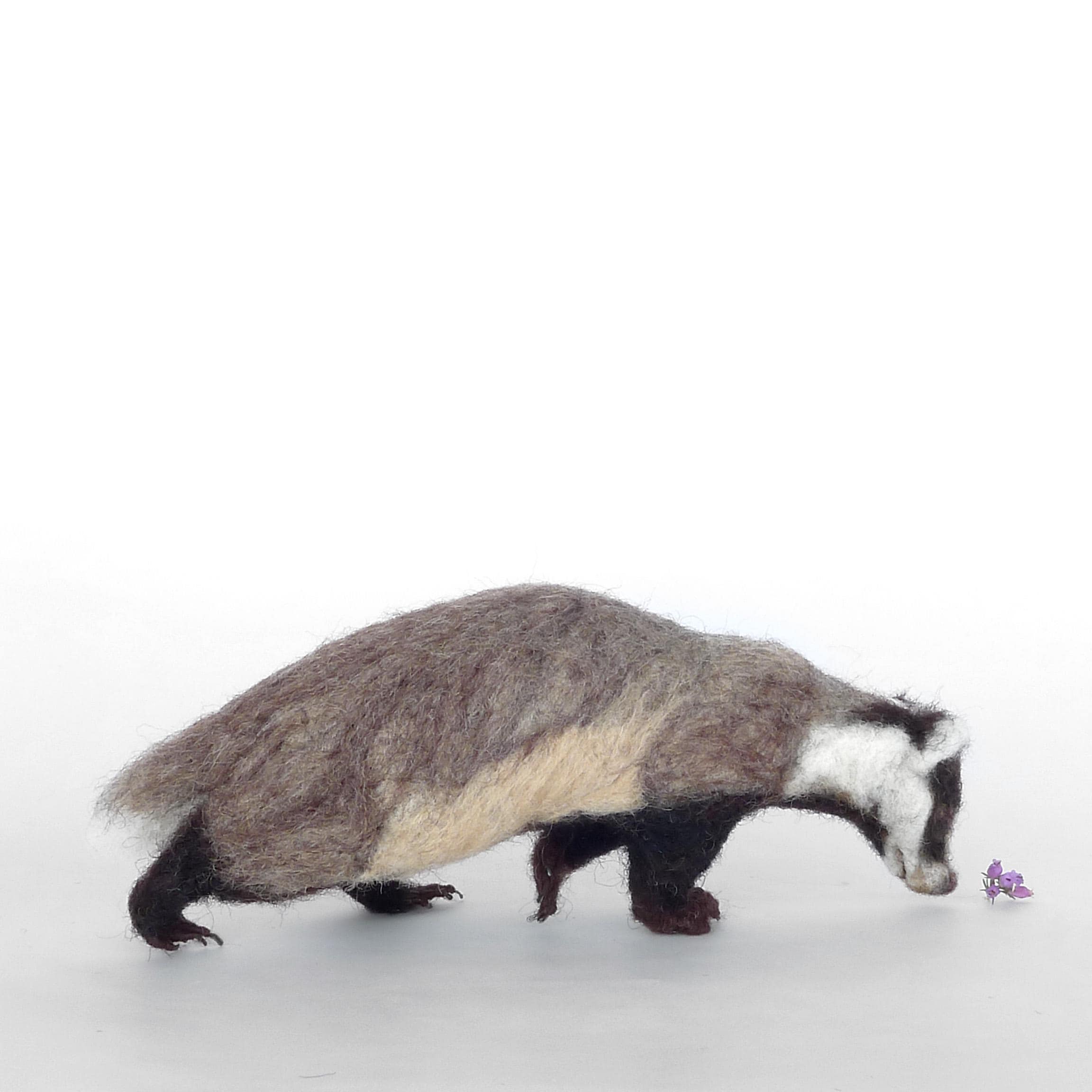 Realistic Needle Felted Badger – Handmade Wool Animal Sculpture ...