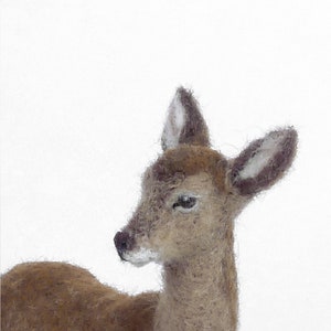 Felted Fawn/needle Felted Fawn/felt Fawn/soft Sculpture/realistic Fawn ...