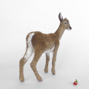 Felted Fawn/needle Felted Fawn/felt Fawn/soft Sculpture/realistic Fawn ...