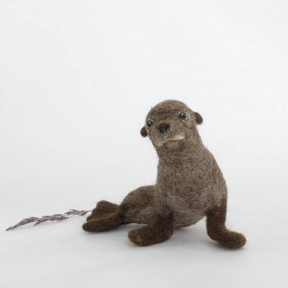 Needle Felted Sea Leon/felted Sea Leon/felted Animals/soft - Etsy