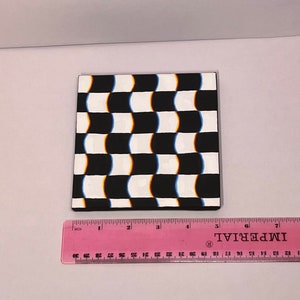 Tiny Canvas, 5x5, Trippy Art, Trippy Gift, Checkered Canvas, Checkered ...