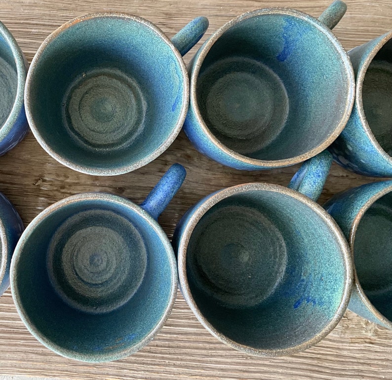 St Ives Ocean Blue Splash Cornish Seaware. Hand Thrown Stoneware Mugs ...