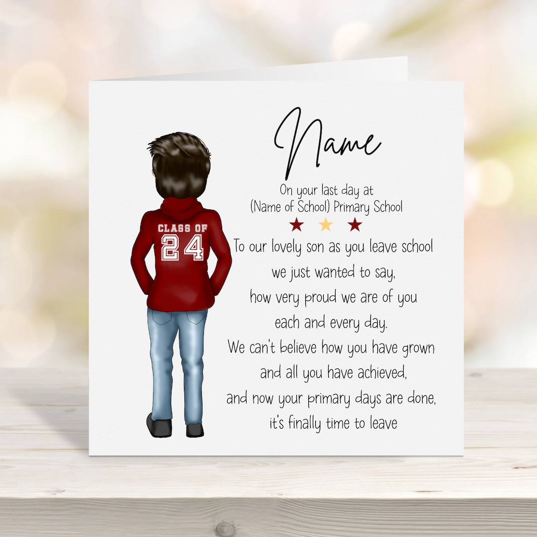 Personalised Year 6 Leavers Card - Keepsake Leavers Card -school ...
