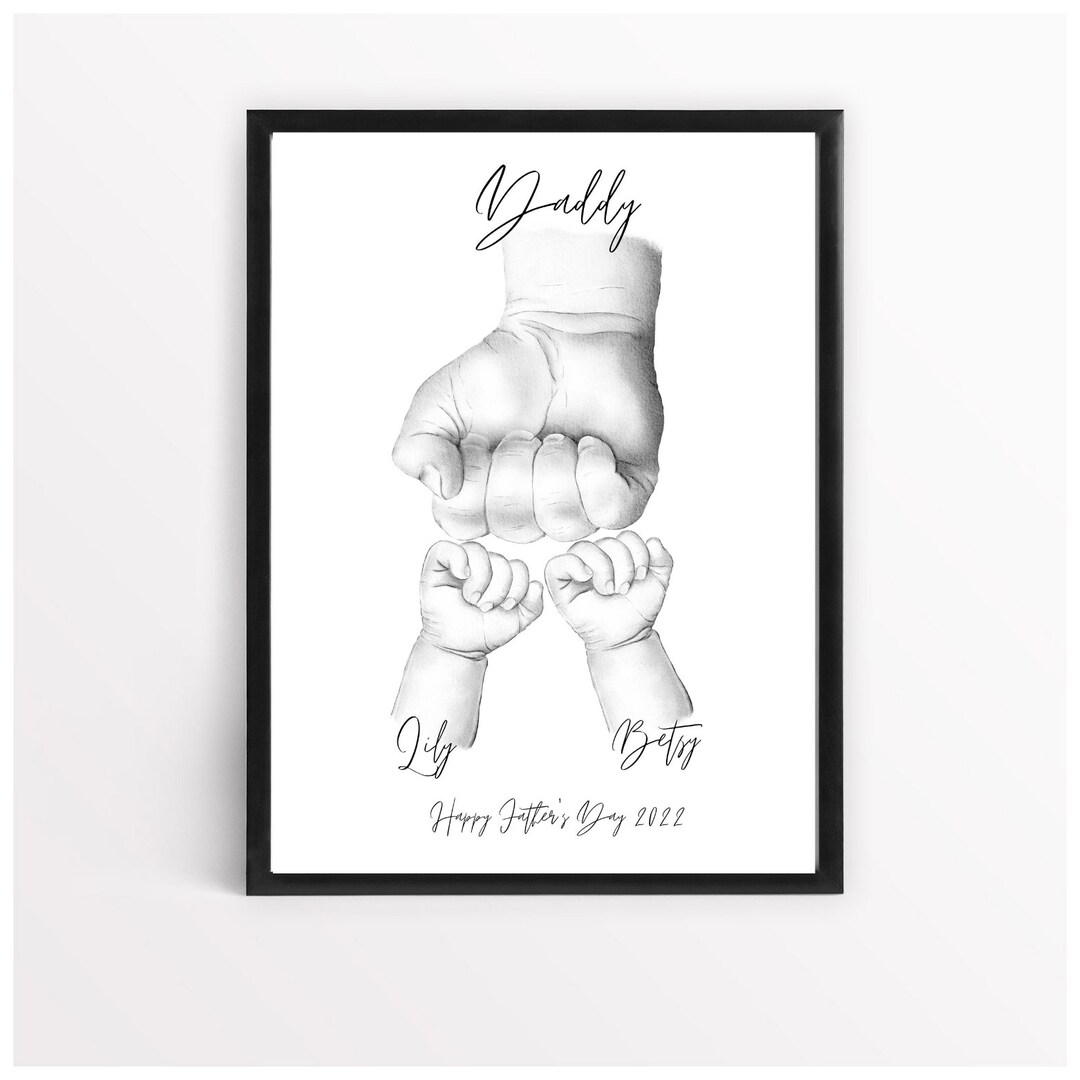 Personalised Fist Bump Print - Father's Day Gift - A4 Family Print ...