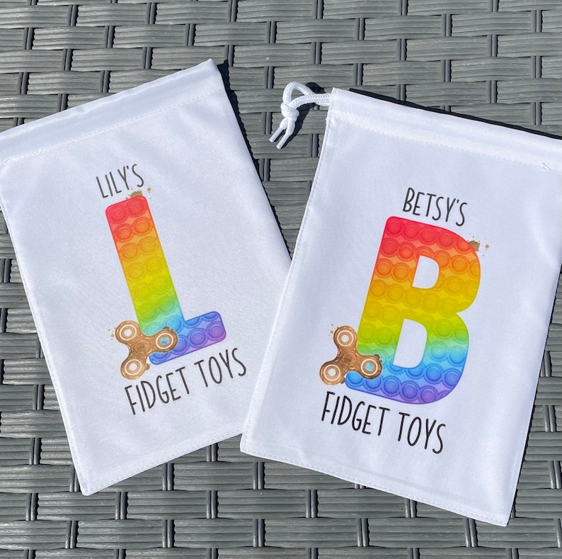 Fidget Toy Bag - Fidget Toy Storage - Personalised Fidget Toy Bag - Pop ...