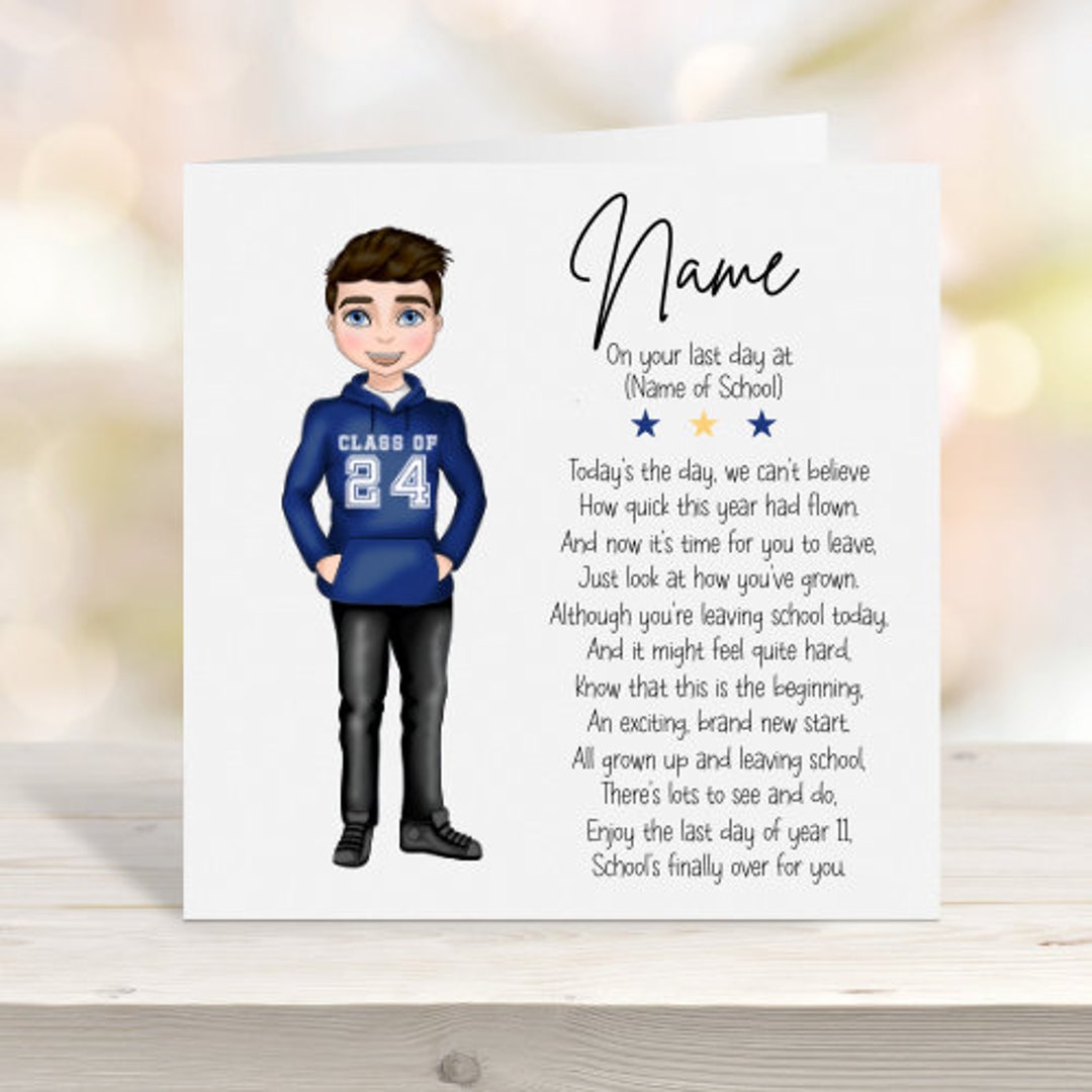Year 11 Leaver - Personalised School Leavers Card - Keepsake Leavers ...