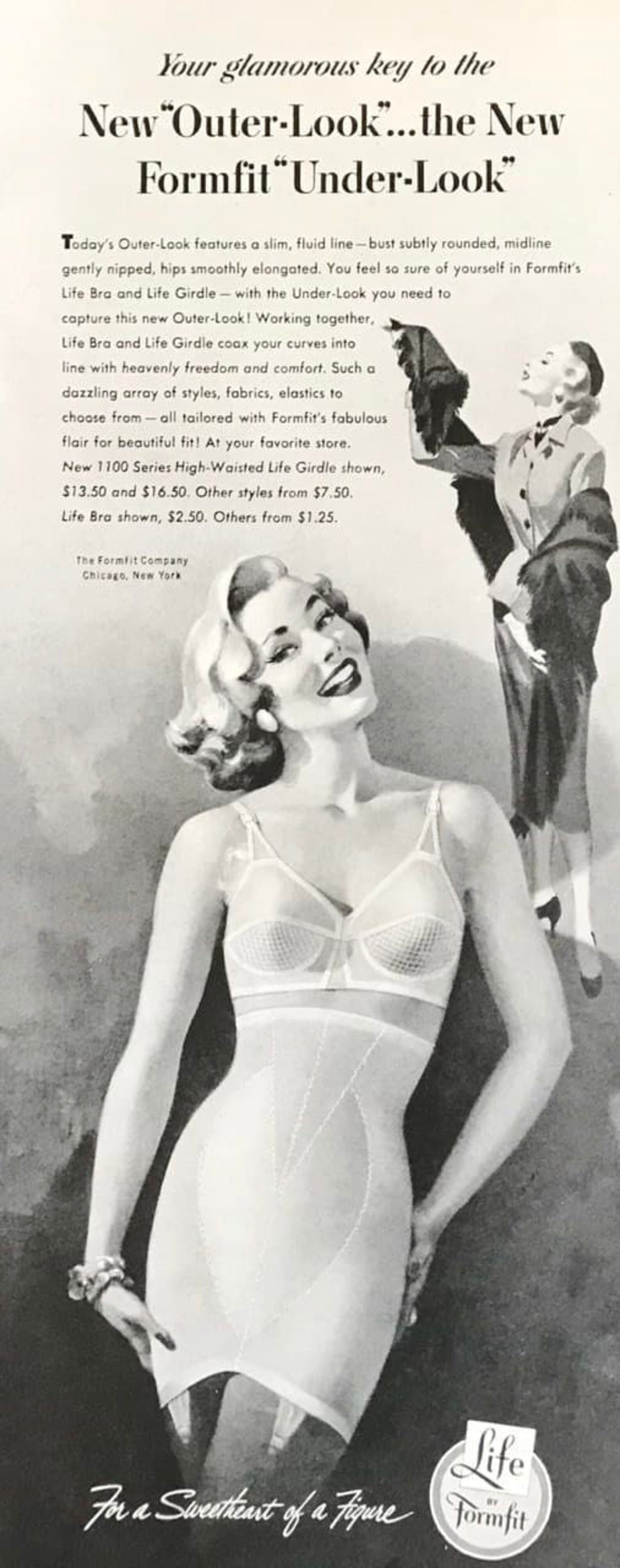 1953 Formfit Womens Undergarments Bra Girdle Magazine Ad Etsy