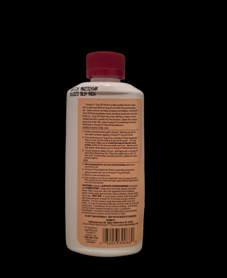 Formbys High Gloss Tung Oil Finish 8 Oz Wood Protector Varnish ...