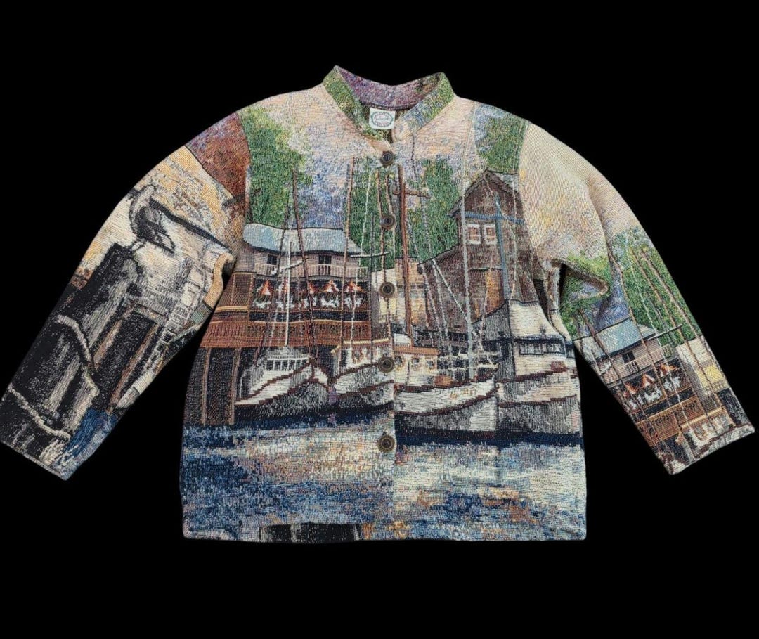 Sugar Street Weavers Jacket Woven Nicky Boehme Tapestry Sailboat ...