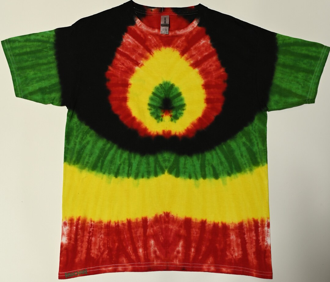 Youth XL Rasta Spider Tie Dye on a Gildan Ultra Cotton T-shirt - Etsy