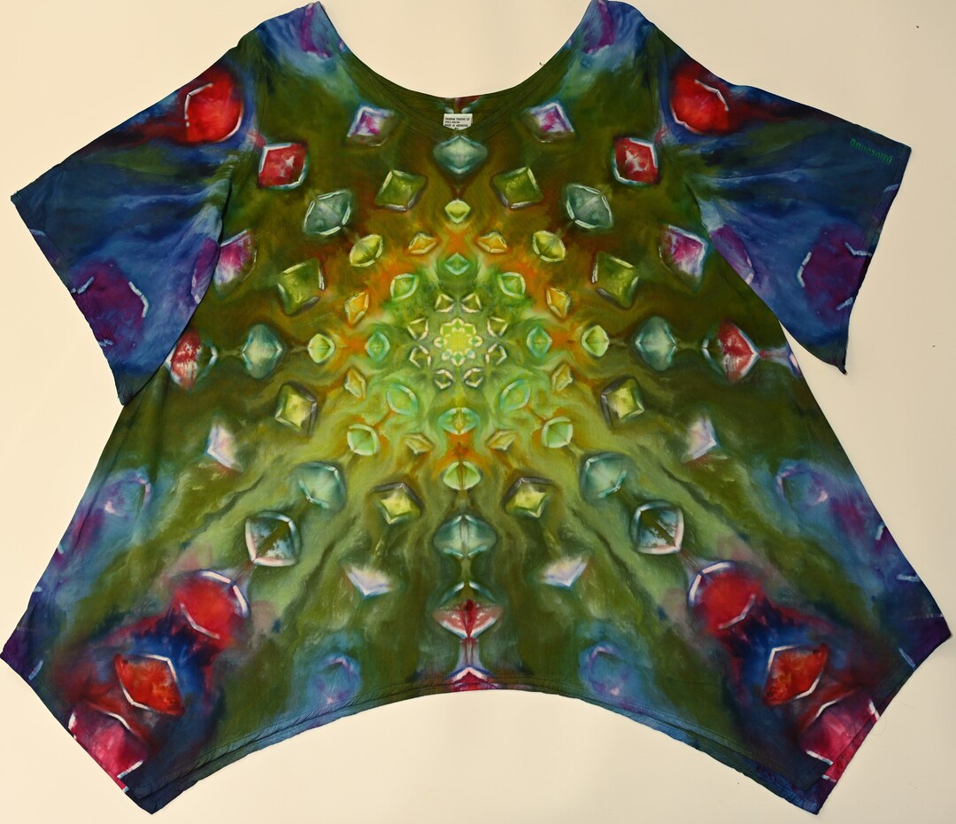 XL Alien Eyes Ice Dye Tie Dye on a Dharma Trading Company Asymmetrical ...