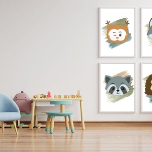 Wall Art Set of 6 Forest Friends Images for Download. Letter - Etsy