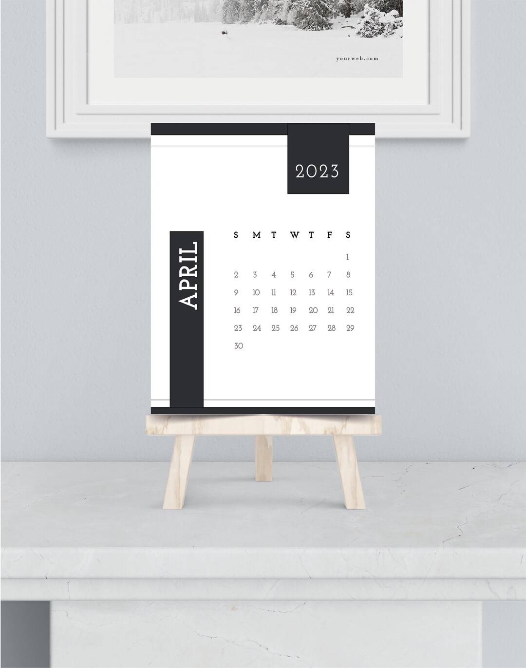 Black and White Monthly Calendar for 2023 in PDF Format for Printing or ...