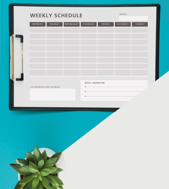 Weekly Planner With Sheets to Fill. Basic Design. You Can - Etsy