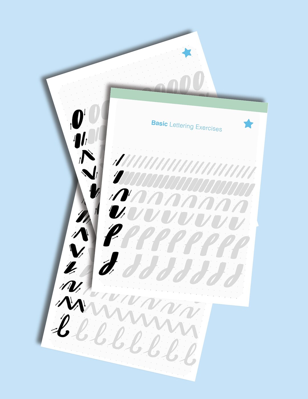 BASIC Level Calligraphy Practice Pages for Handwriting. Templates With ...