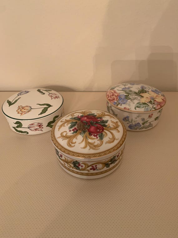 Vintage Porcelain Powder Boxes - Gem