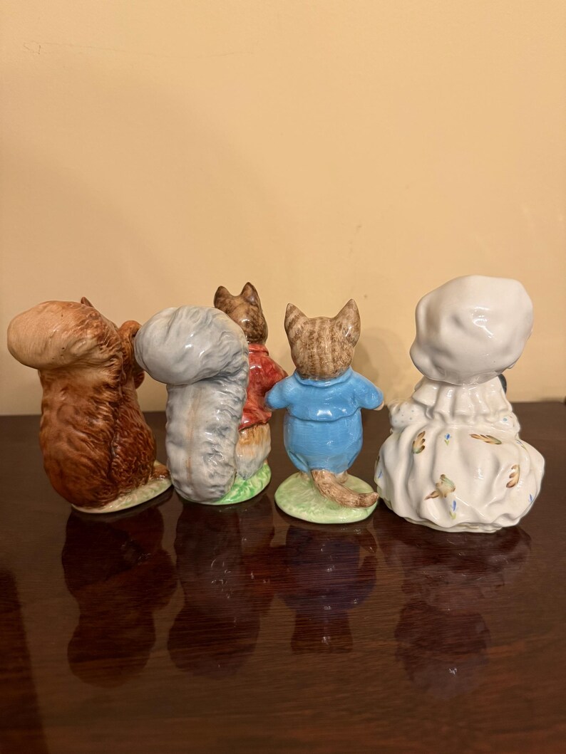 Beswick Beatrix Potter Figurines Gold Oval–nutkin, Timmy Tiptoes, Lady ...