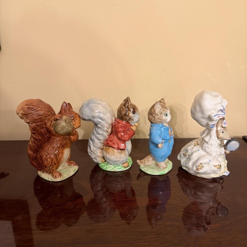 Beswick Beatrix Potter Figurines Gold Oval–nutkin, Timmy Tiptoes, Lady ...